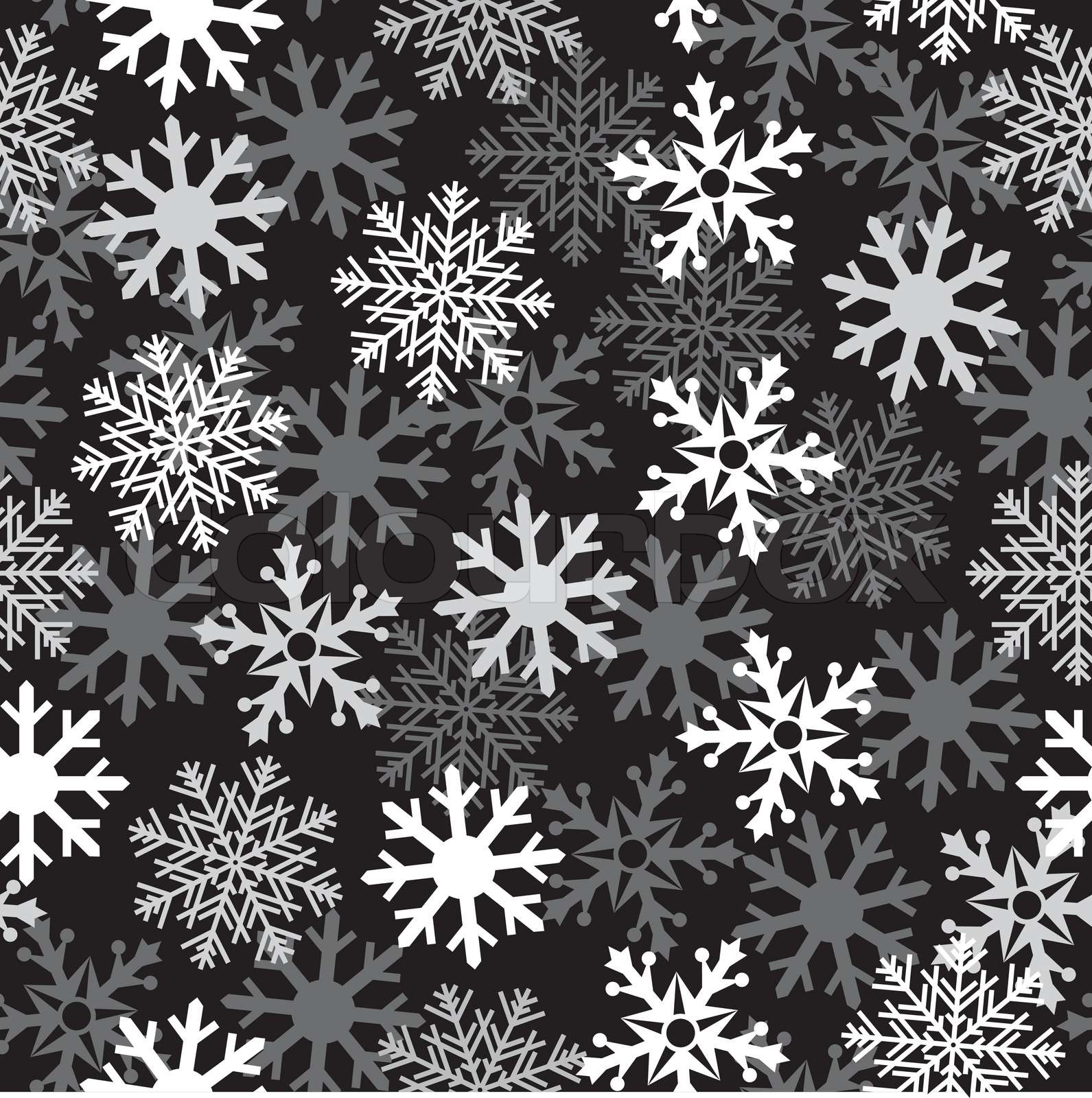 snow black pattern | Stock vector | Colourbox