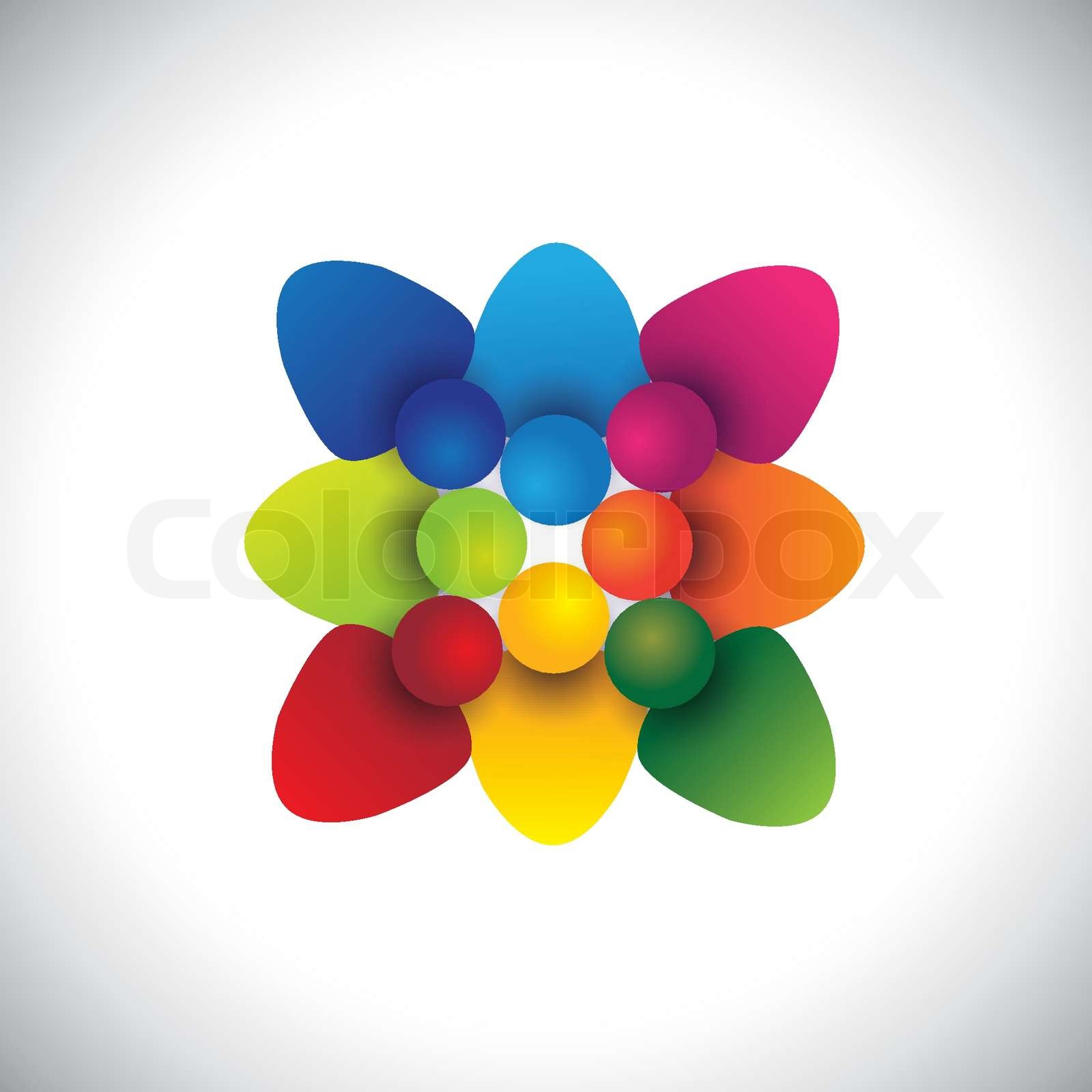 Employee team showing teamwork and unity vector | Stock vector | Colourbox