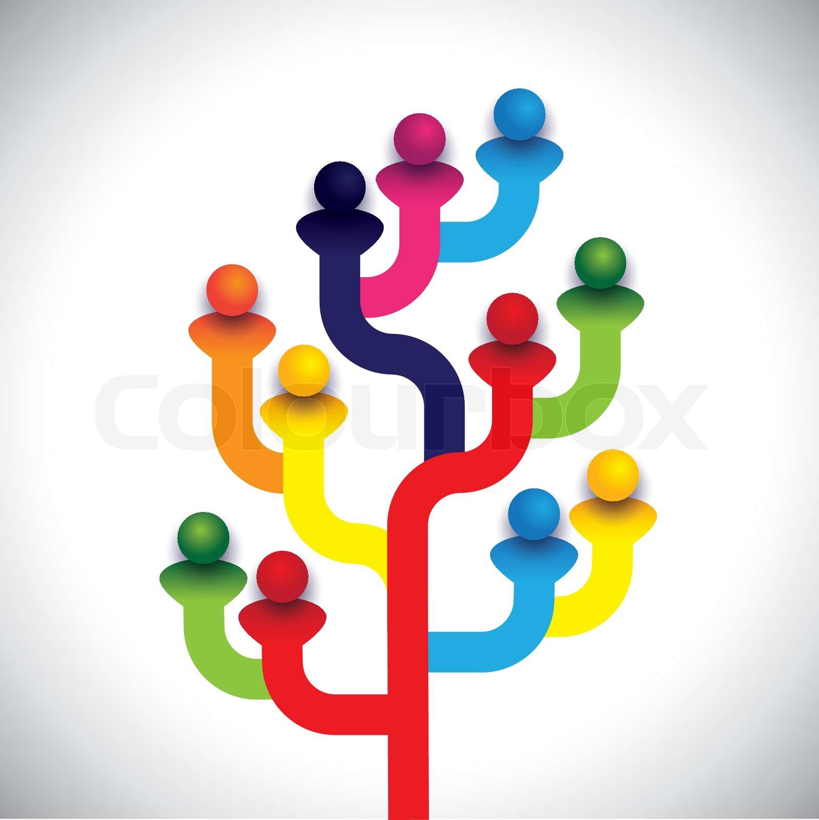 concept tree of company employees working together as a team | Stock ...