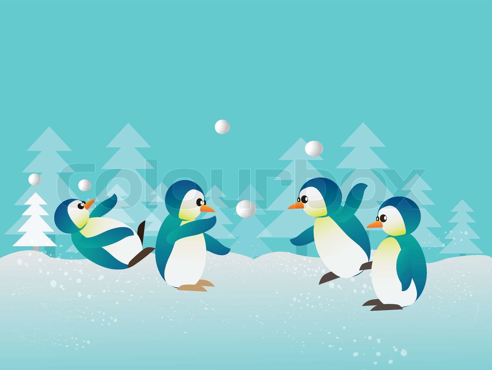 playing penguin | Stock vector | Colourbox