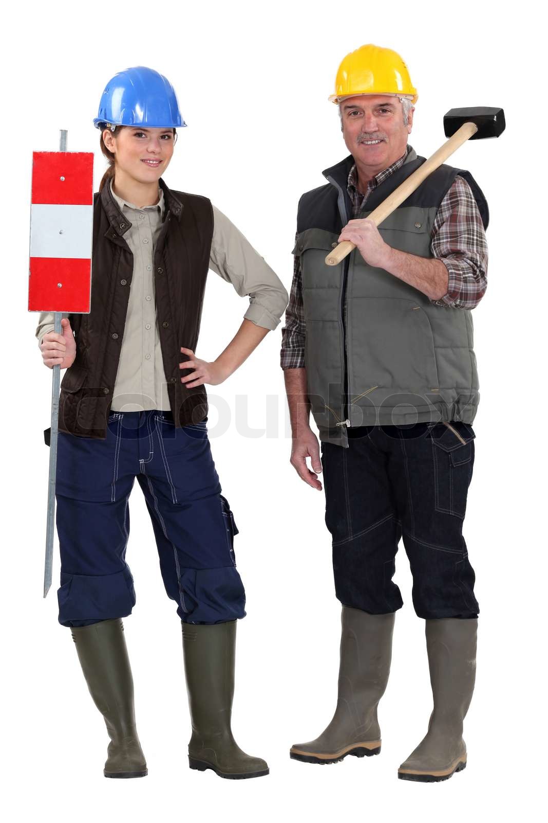 Arbeiter und weibliche Auszubildende | Stock Bild | Colourbox