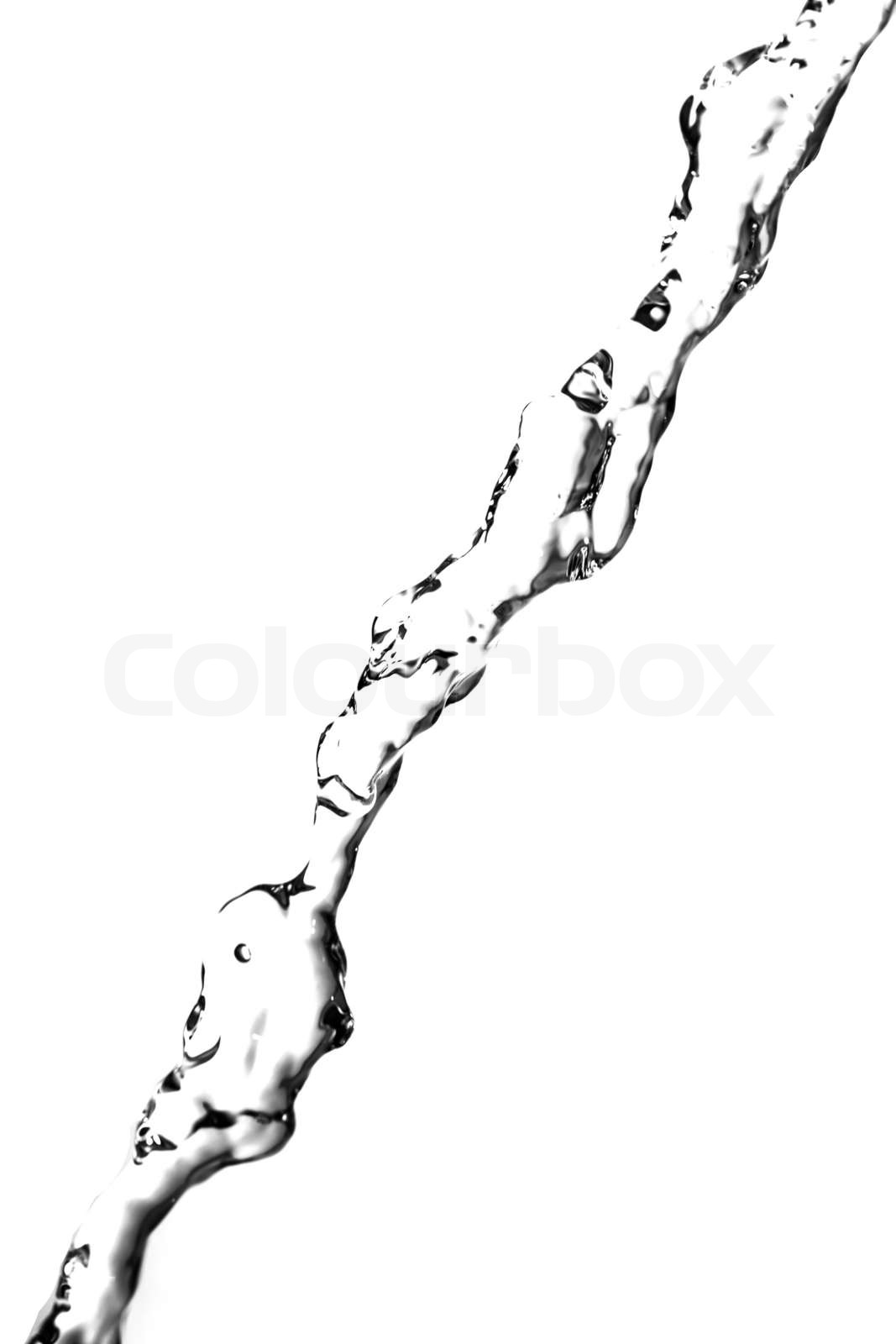 Stream Of Water White Background