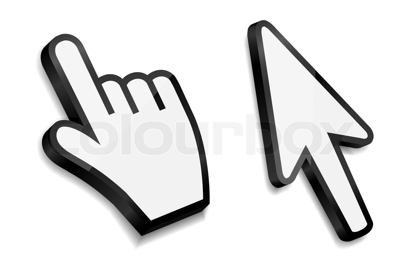 Maus-Hand und Pfeil Cursor Vektor-Illustration | Stock-Vektor | Colourbox