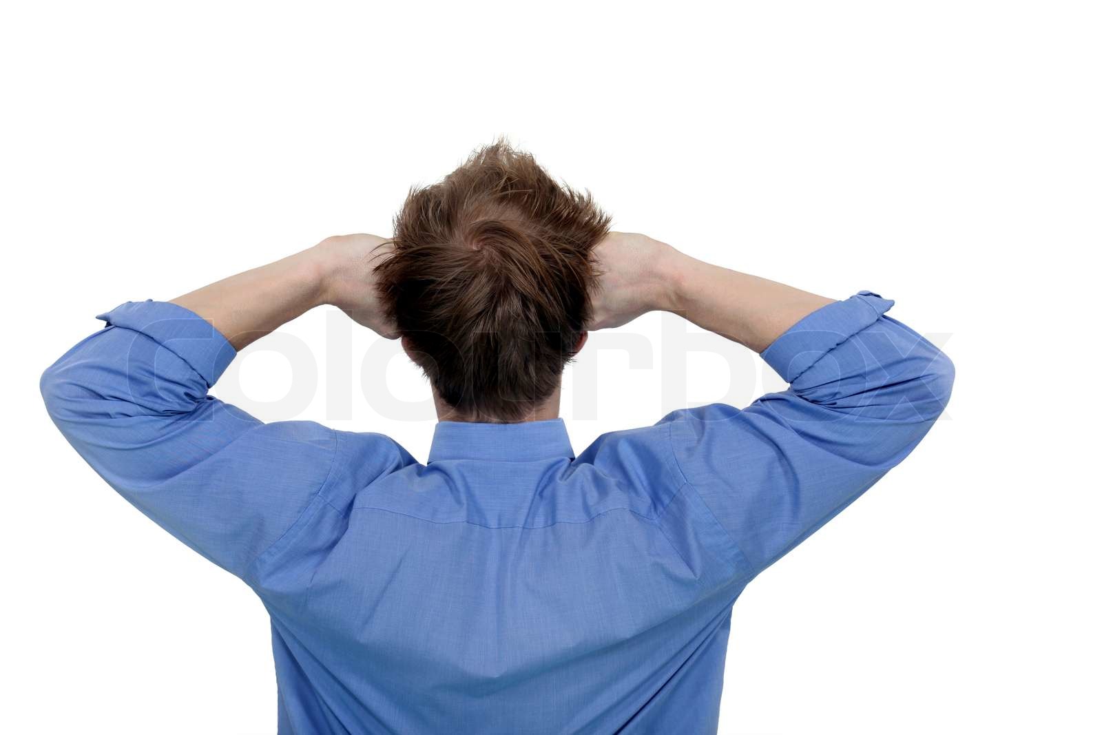 man standing backward and stretching | Stock image | Colourbox