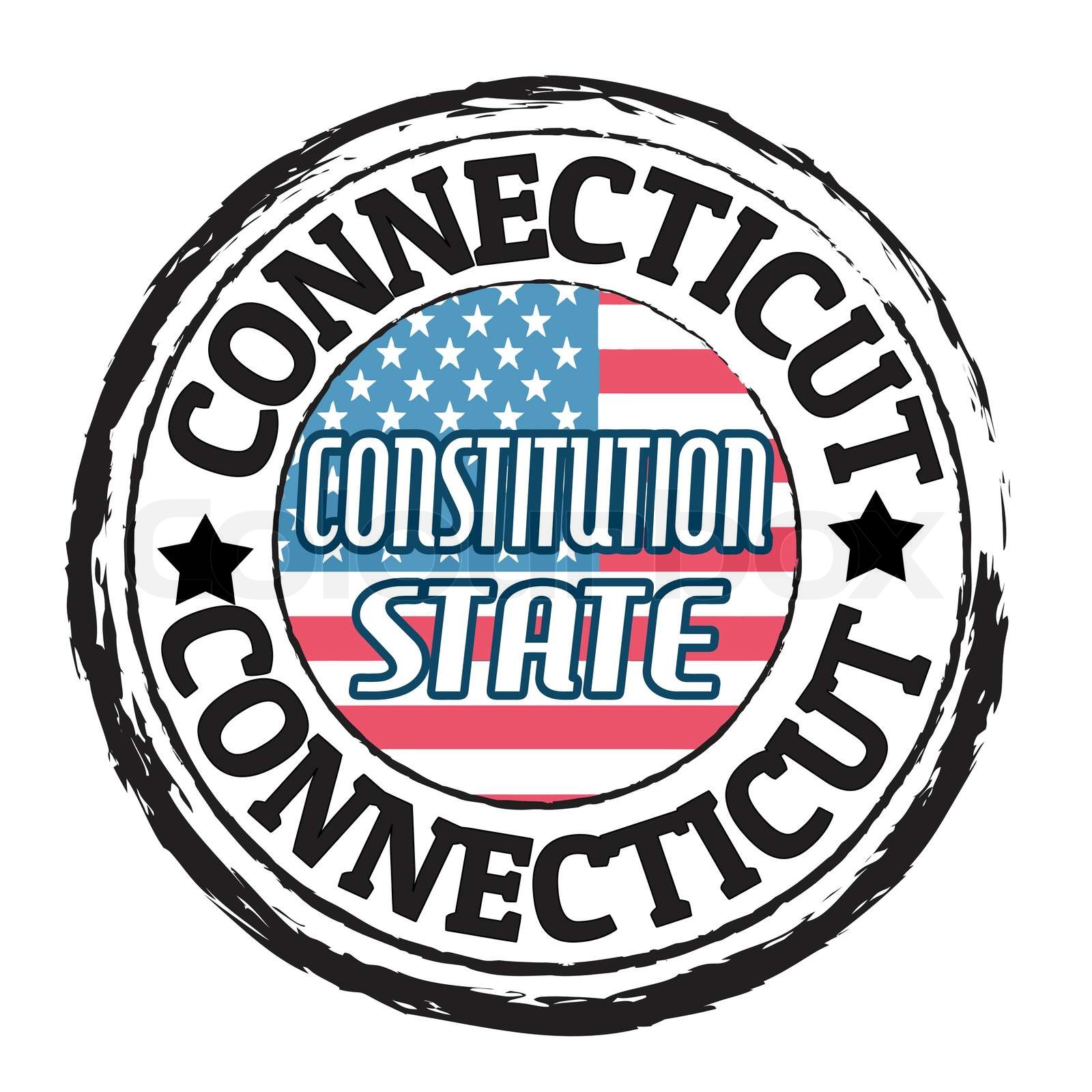 Connecticut, Constitution state stamp | Stock vector | Colourbox