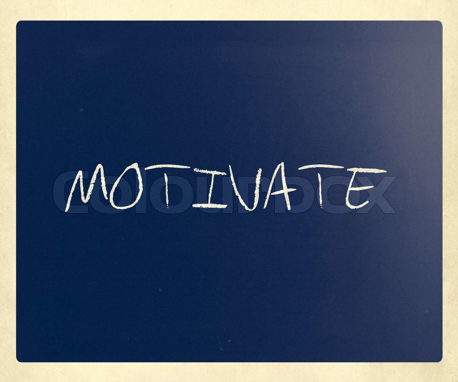 " Motivere " håndskrevne med hvidt kridt på en tavle | Stock foto ...