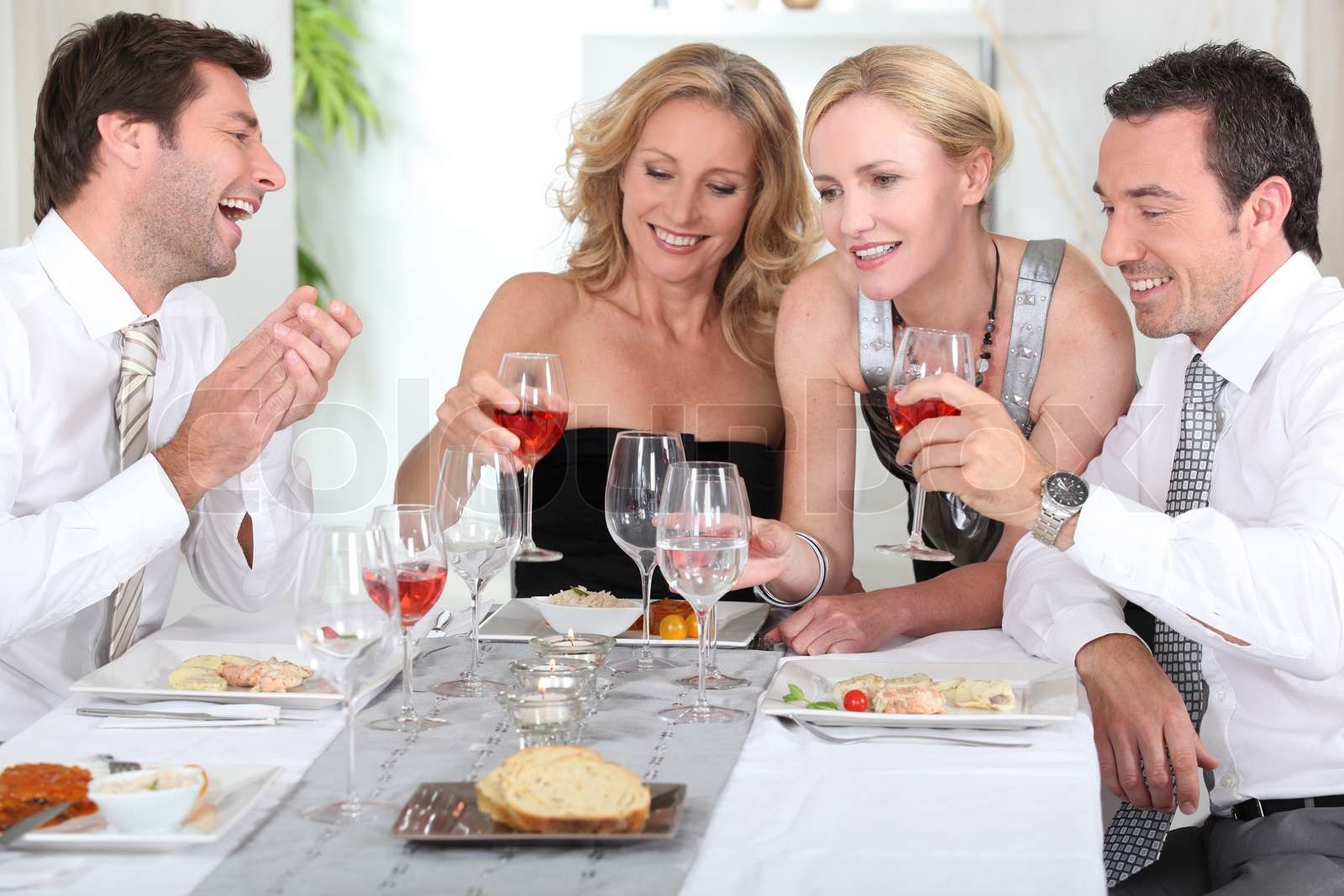 Start of a posh dinner | Stock image | Colourbox