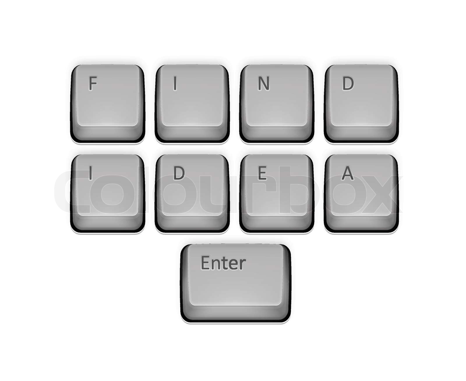 Phrase finden Idea auf der Tastatur und Enter-Taste. | Stock-Vektor ...