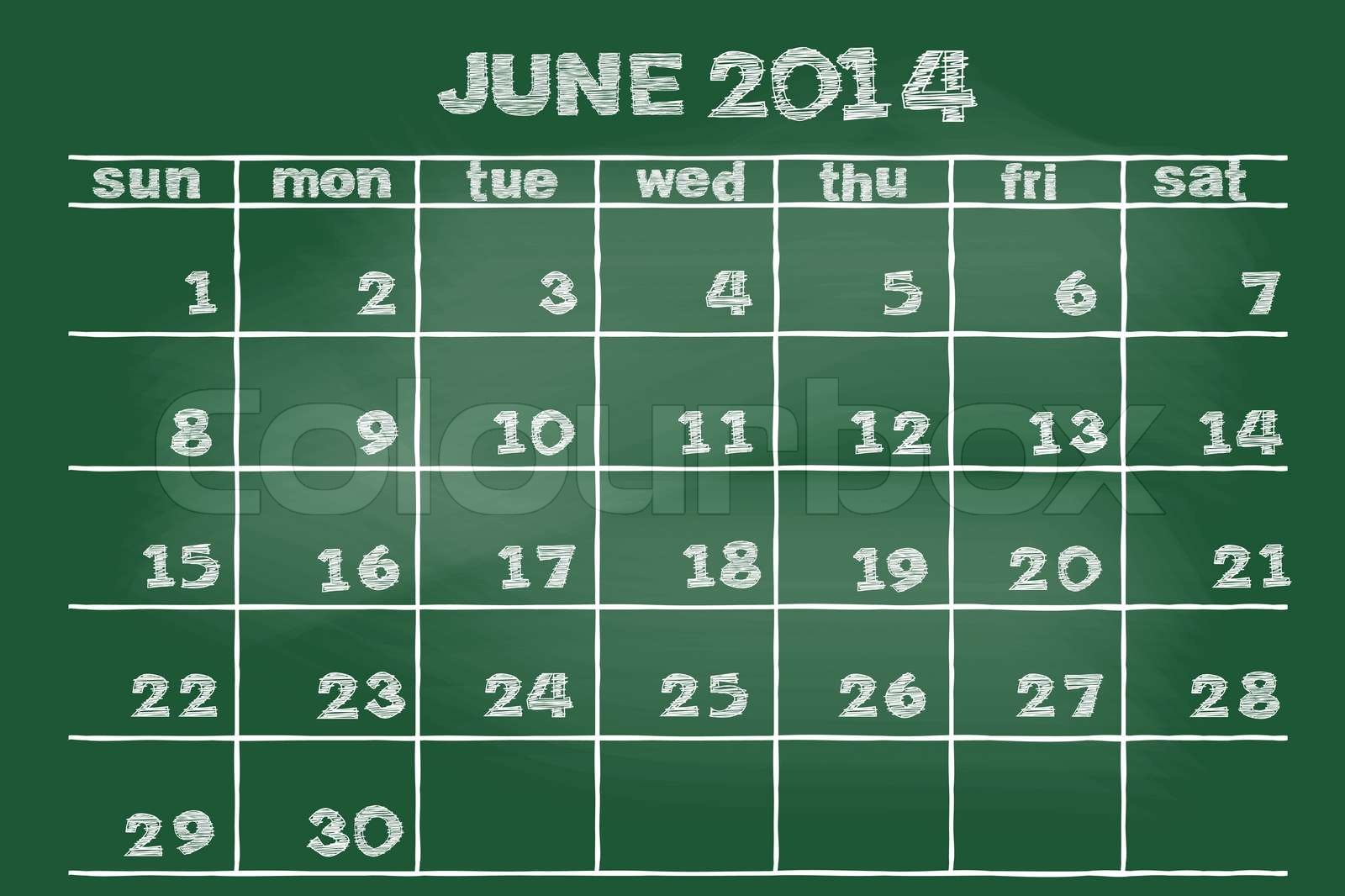 scribble sketch of June on blackboard | Stock vector | Colourbox