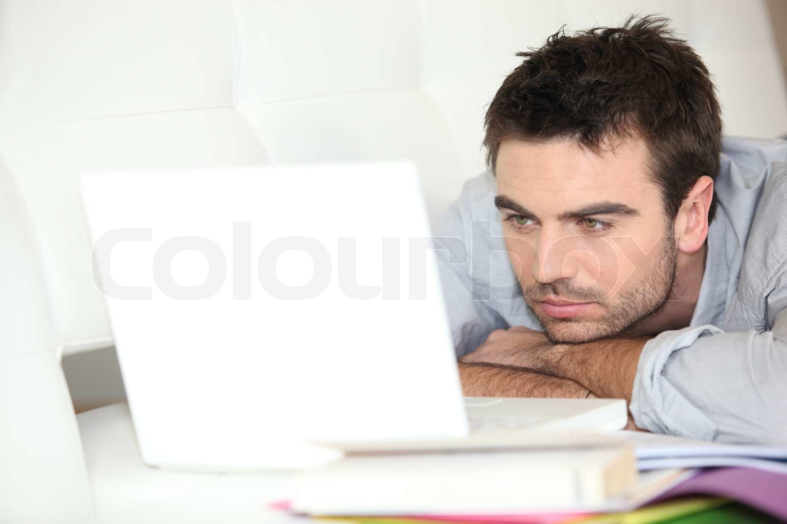 Man doing computer work | Stock image | Colourbox