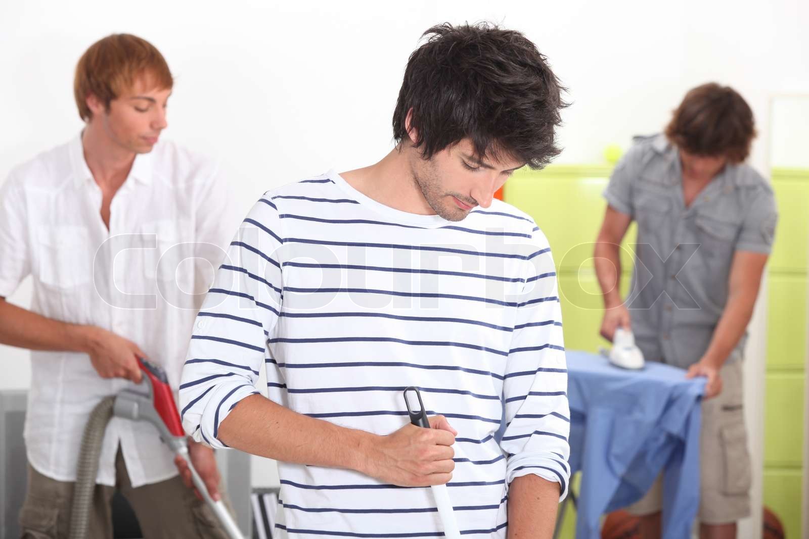flatmates doing chores | Stock image | Colourbox
