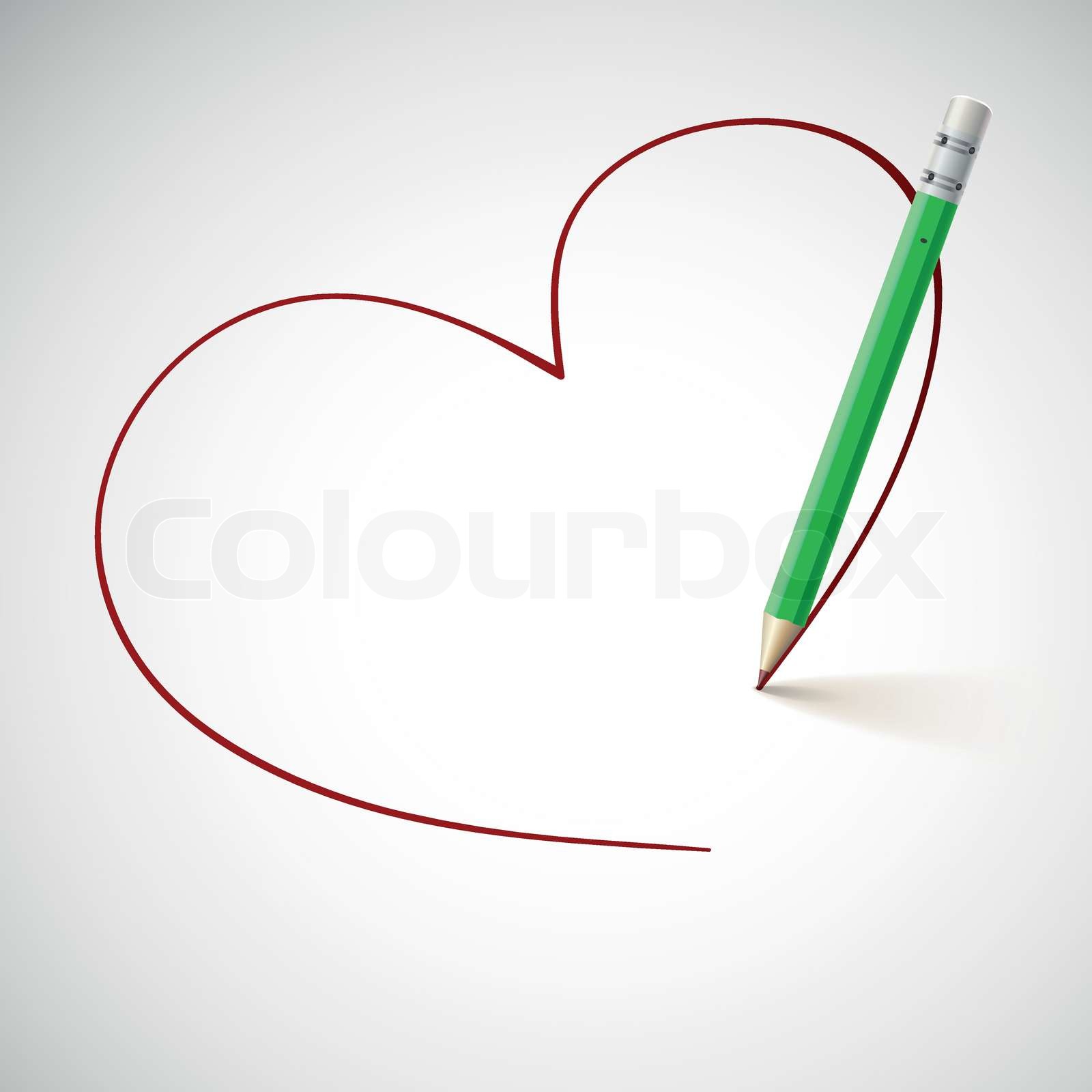 Pencil drawing heart. | Stock vector | Colourbox