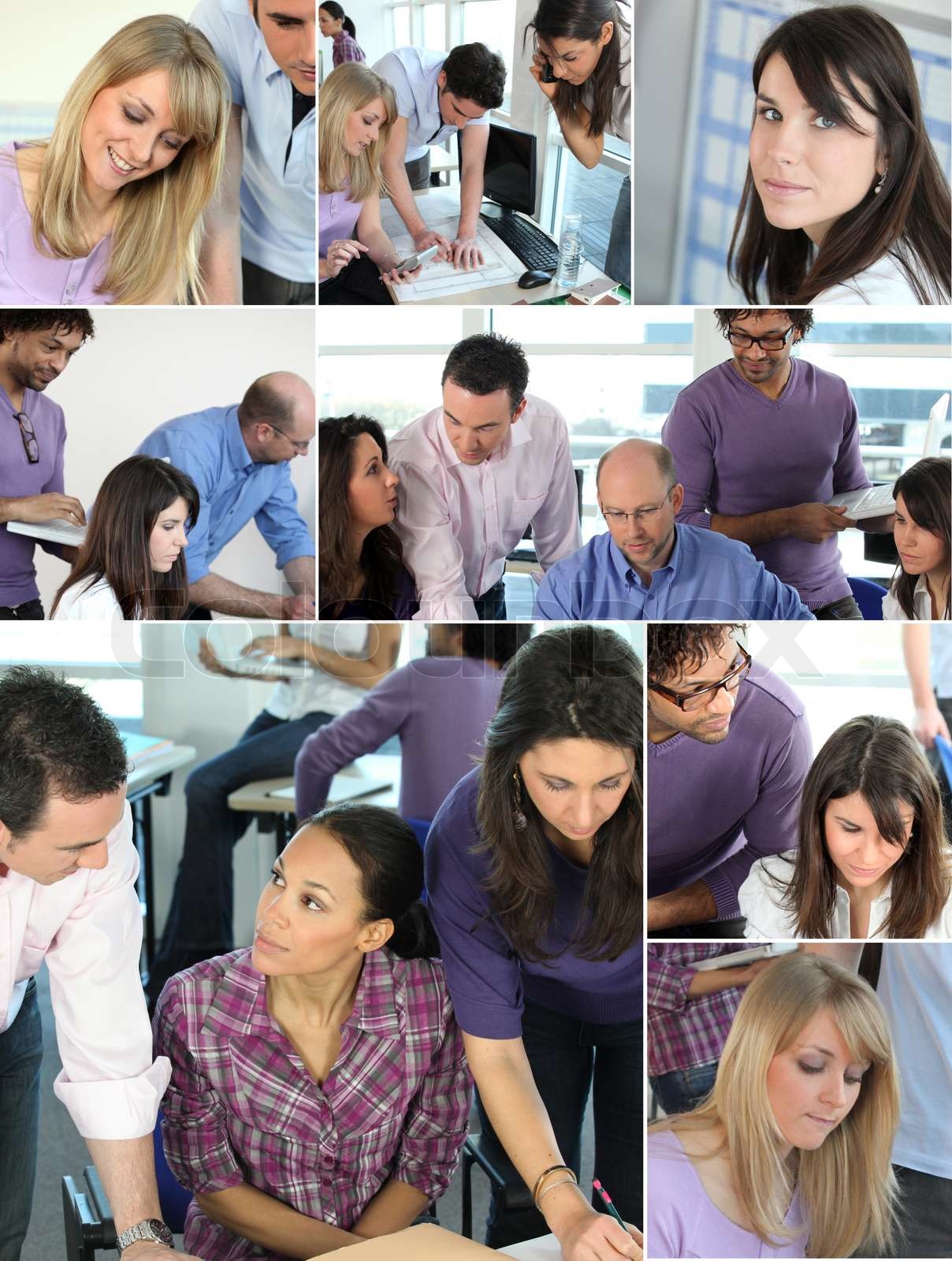 Collage of busy office employees | Stock image | Colourbox