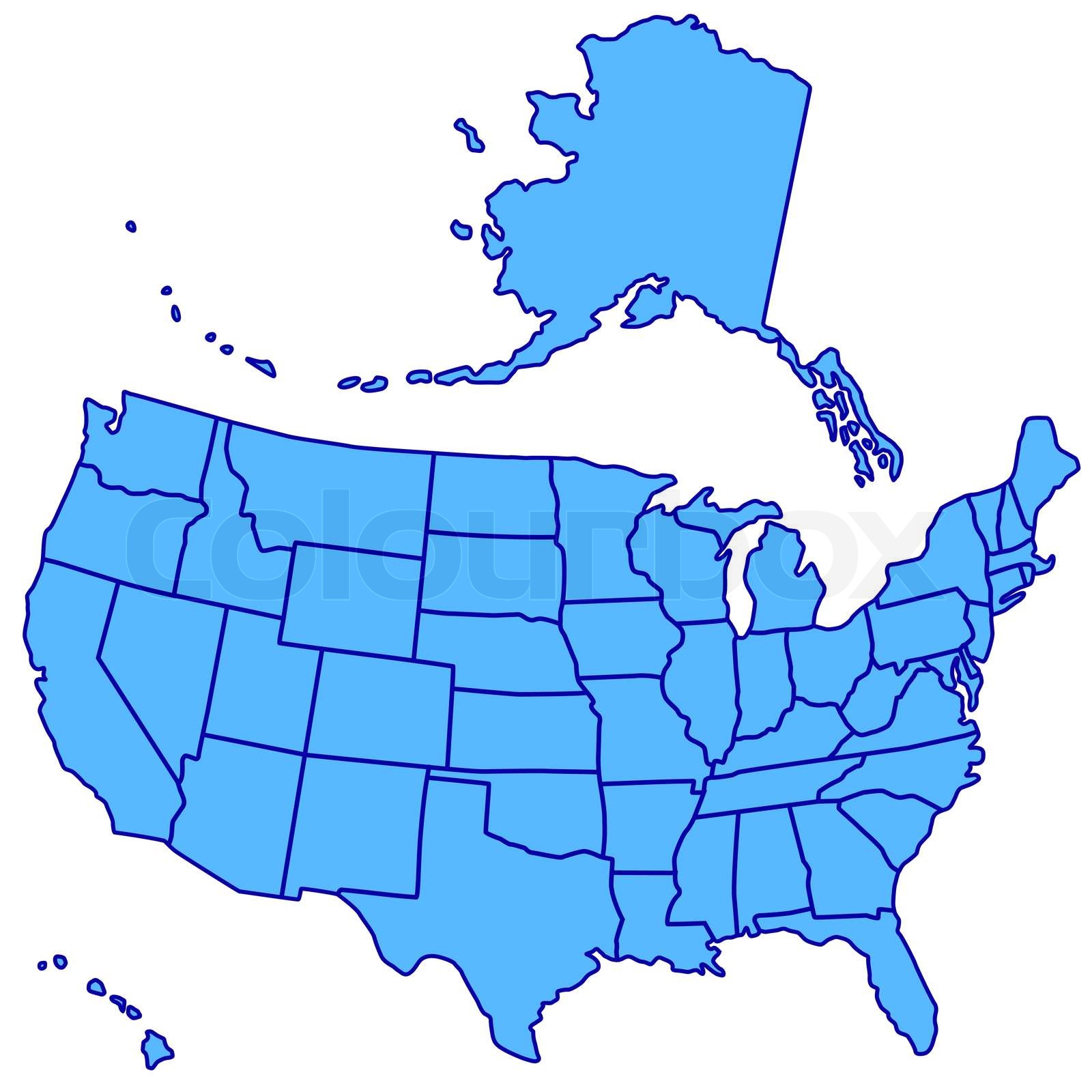 Kort over USA | Stock vektor | Colourbox