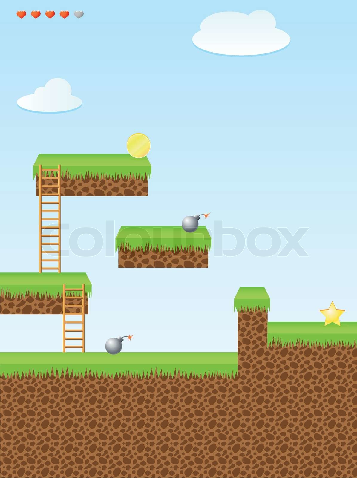 Video game location, arcade games | Stock vector | Colourbox