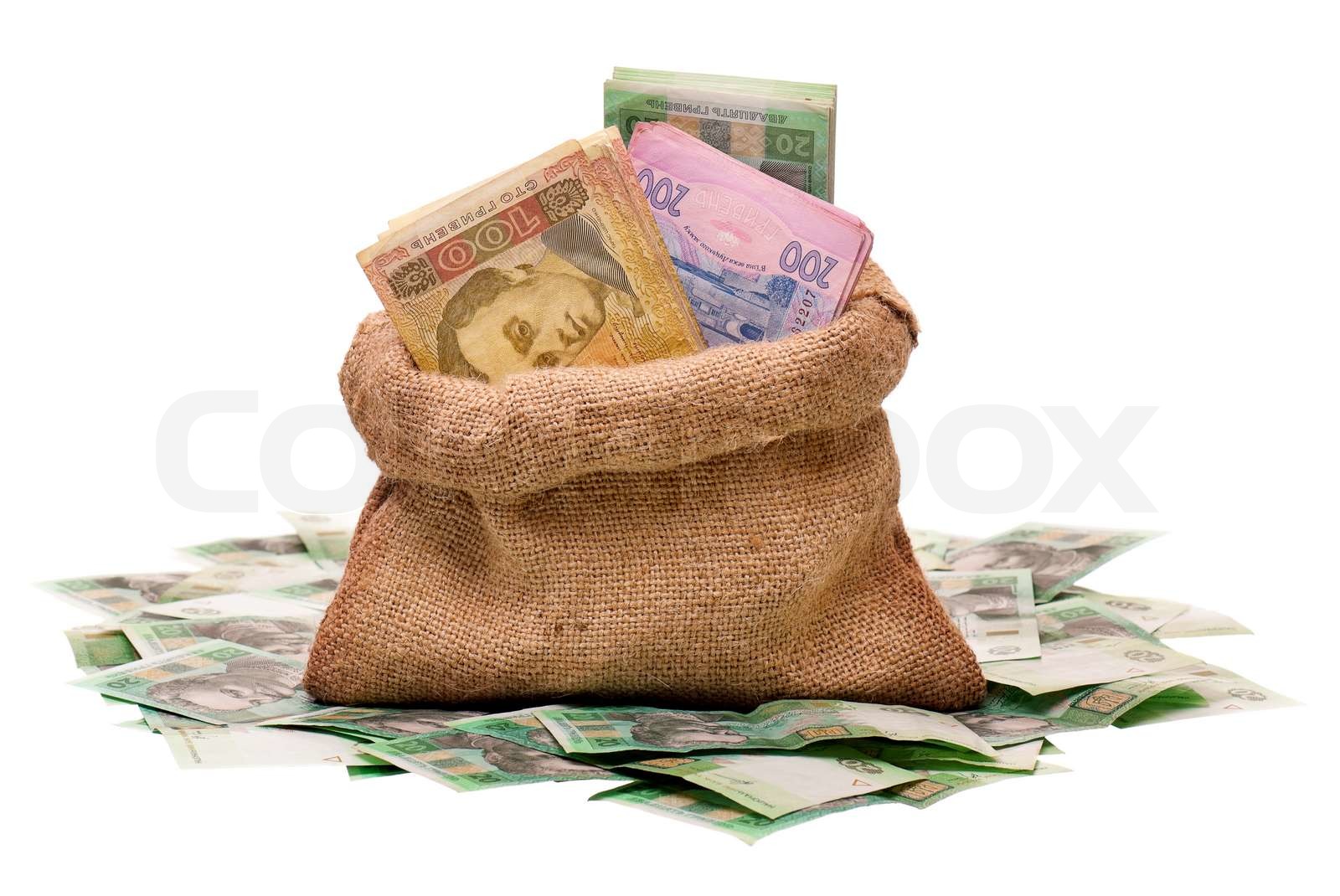 Penge pose med hryvna | Stock foto | Colourbox