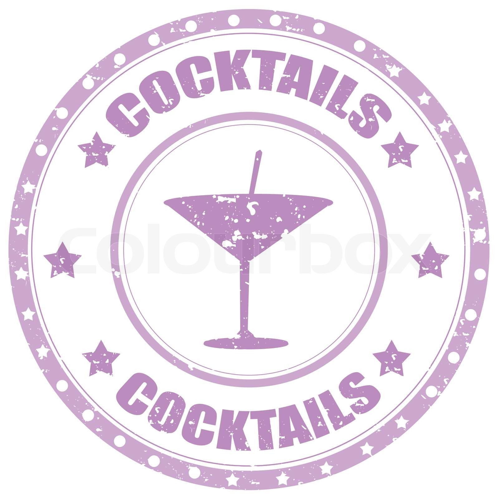 Cocktails-stamp | Stock vector | Colourbox
