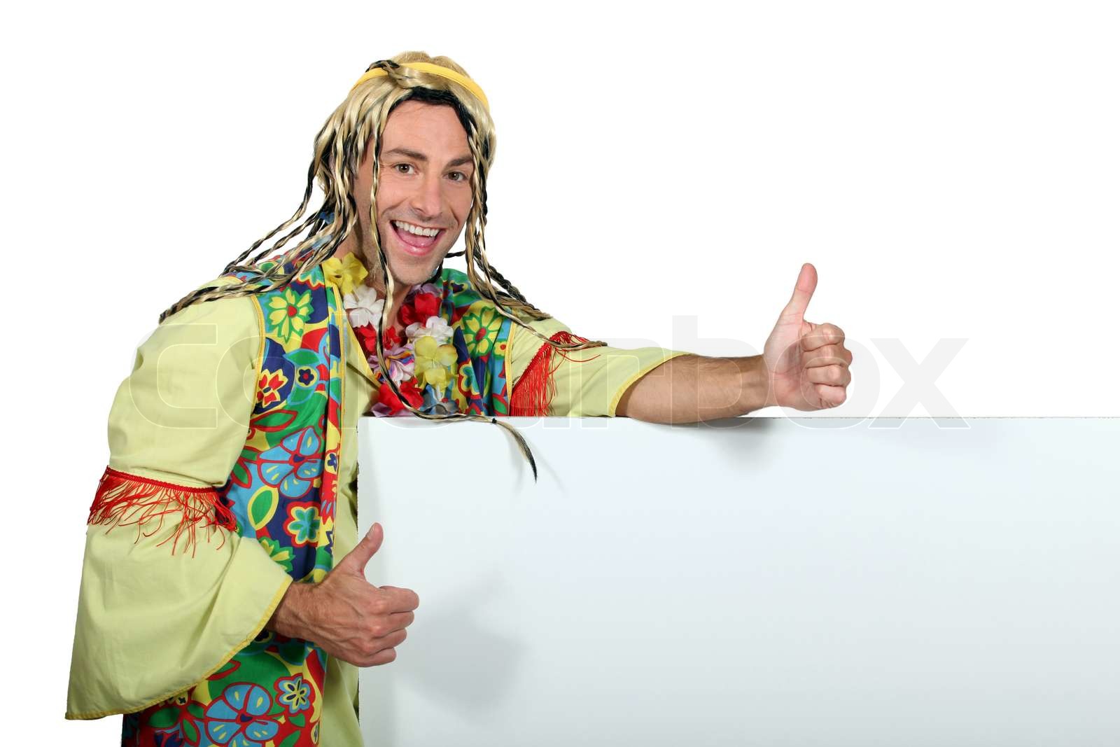 Man in funny hippy costume | Stock image | Colourbox
