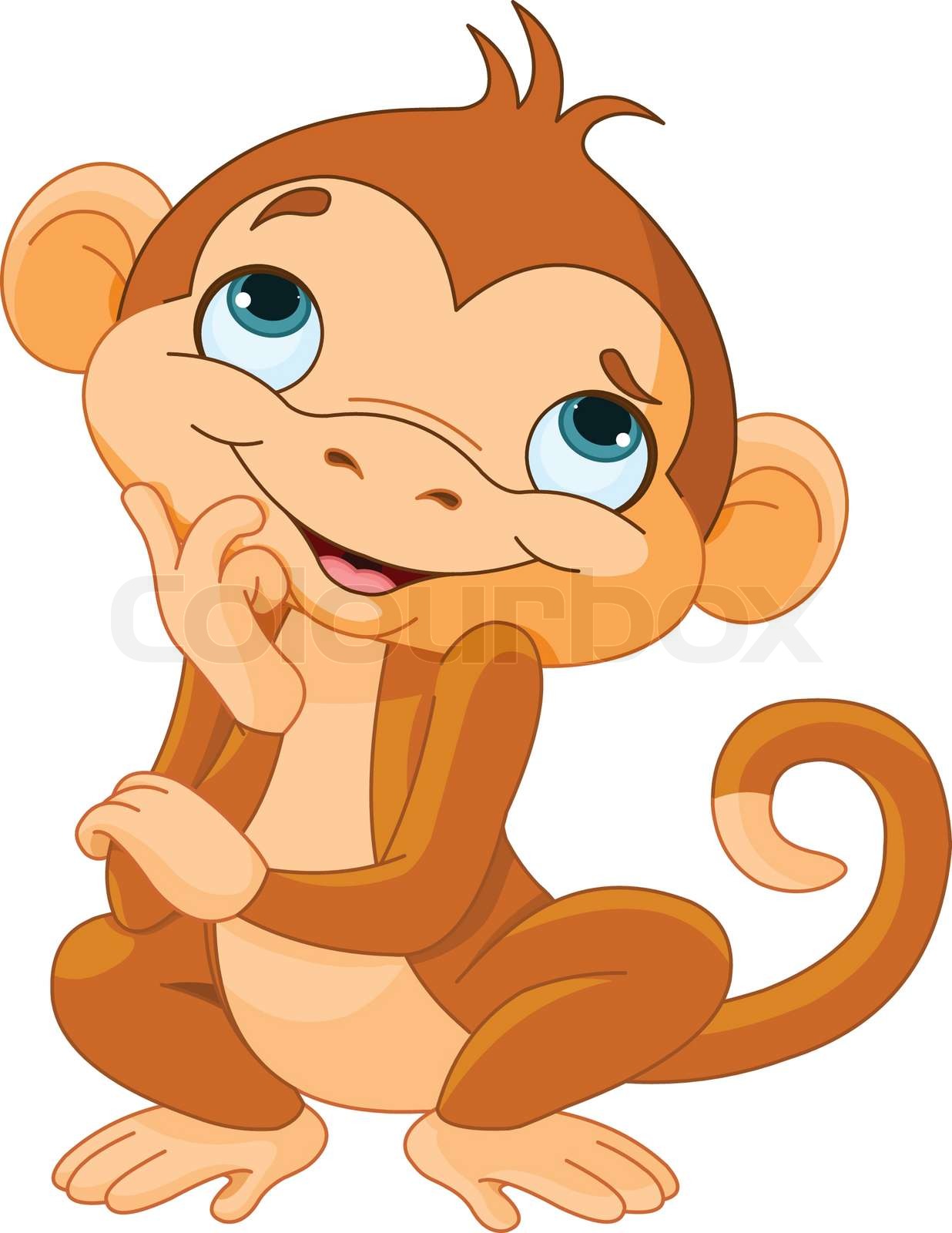 Monkey Thinking | Stock vector | Colourbox