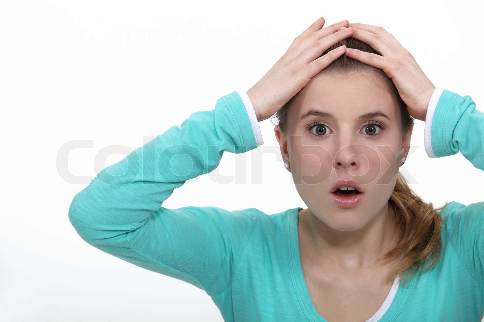 Woman in shock | Stock image | Colourbox