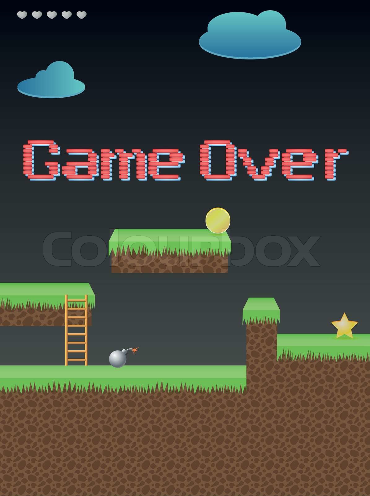 Lettering, game over | Stock vector | Colourbox