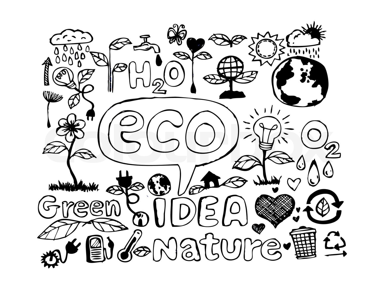eco sketch Eco friendly vector set | Stock vector | Colourbox