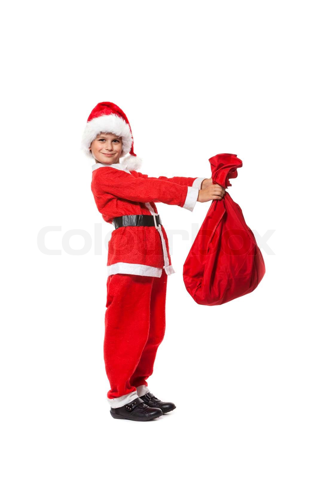 Boy holding a sack | Stock image | Colourbox