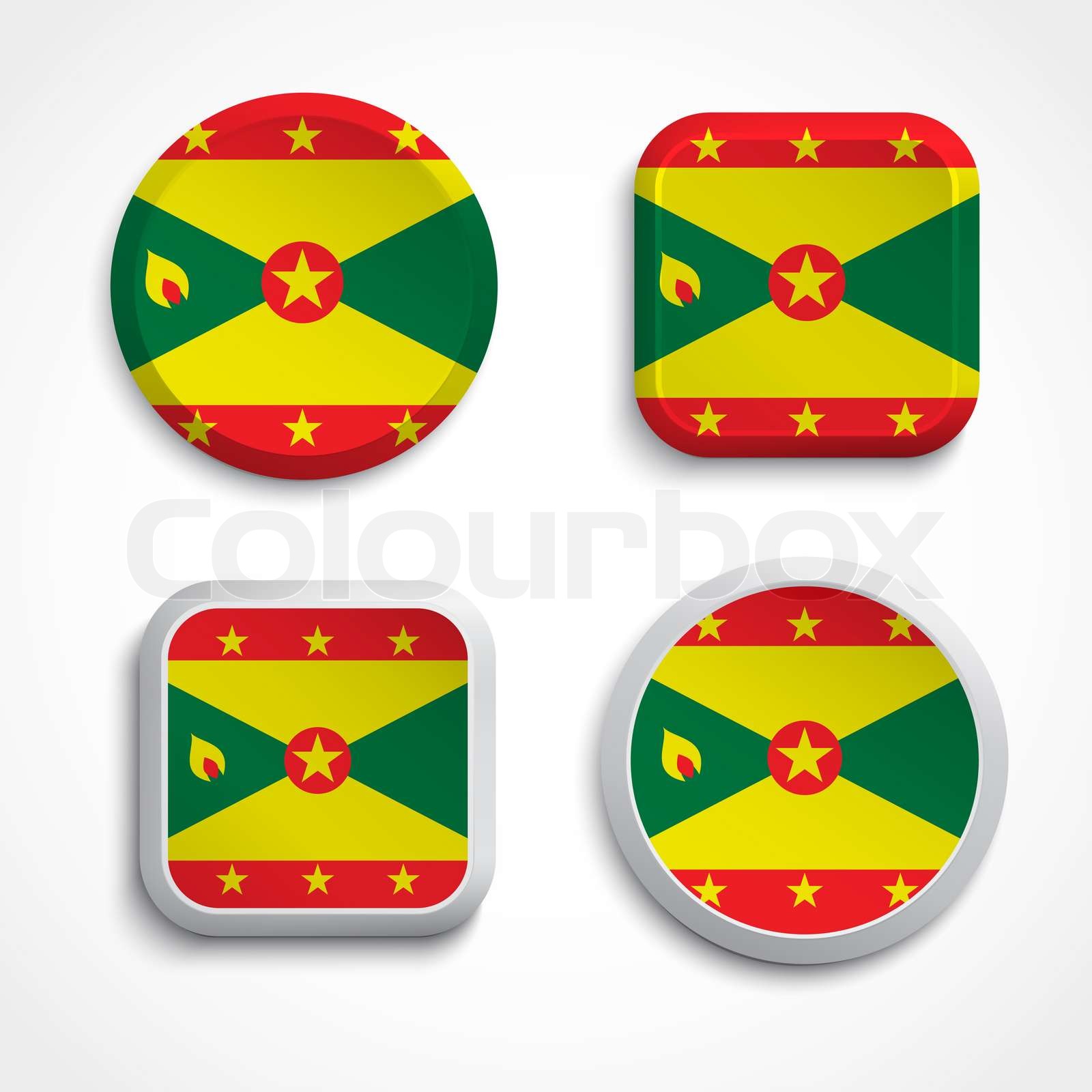 Grenada flag buttons | Stock image | Colourbox
