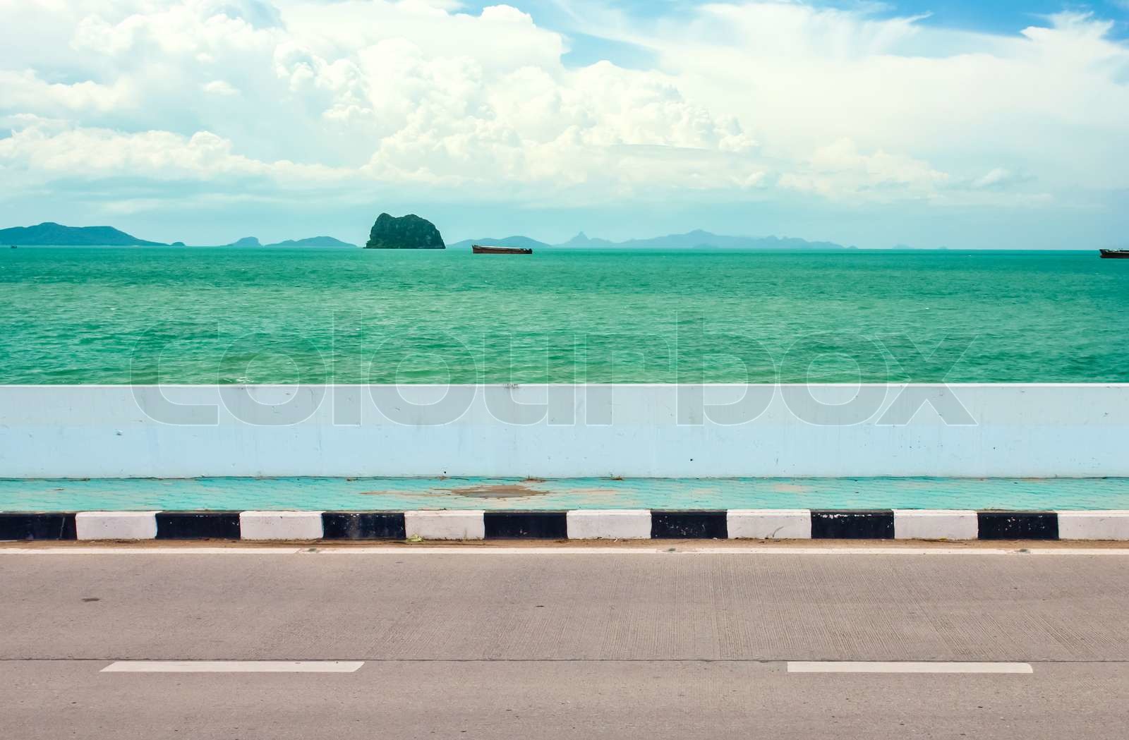 Road side sea view background | Stock image | Colourbox
