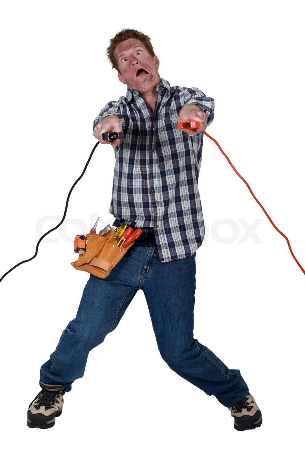 Man being electrocuted | Stock image | Colourbox