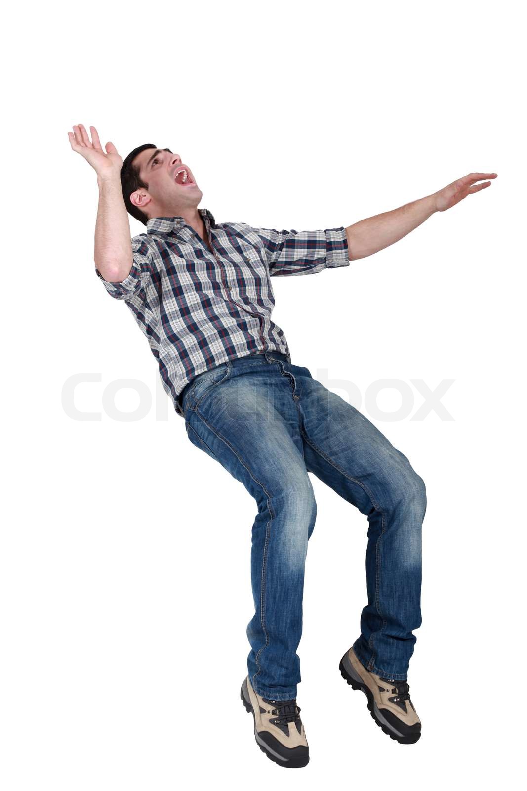 Man laughing his head off | Stock image | Colourbox