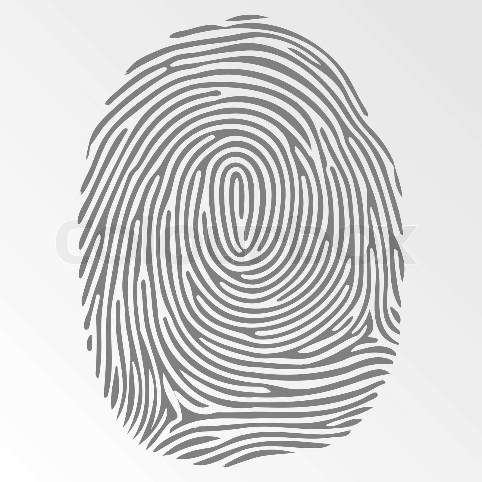 Vector dark fingerprint on gray background | Stock vector | Colourbox