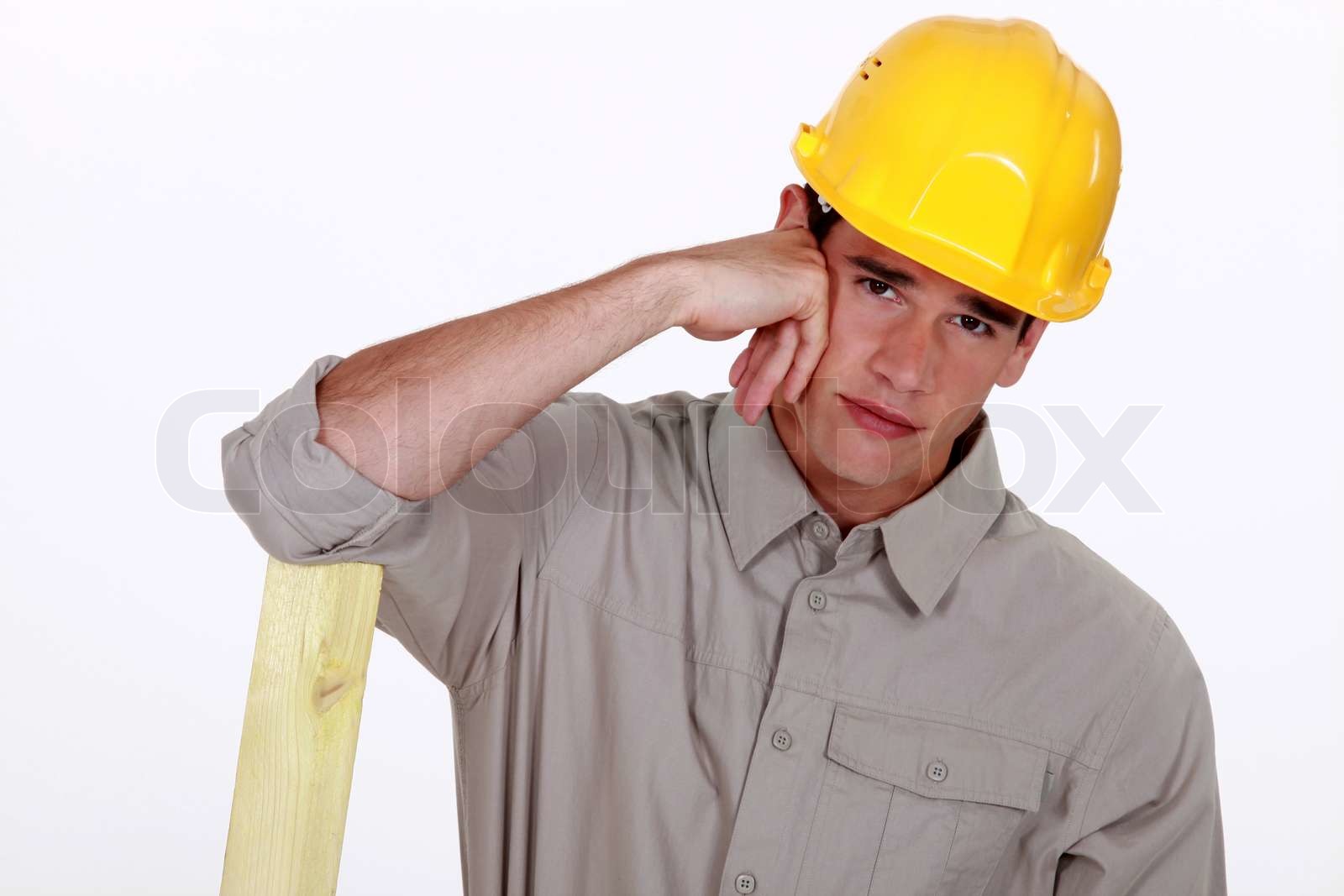 tired craftsman posing | Stock image | Colourbox