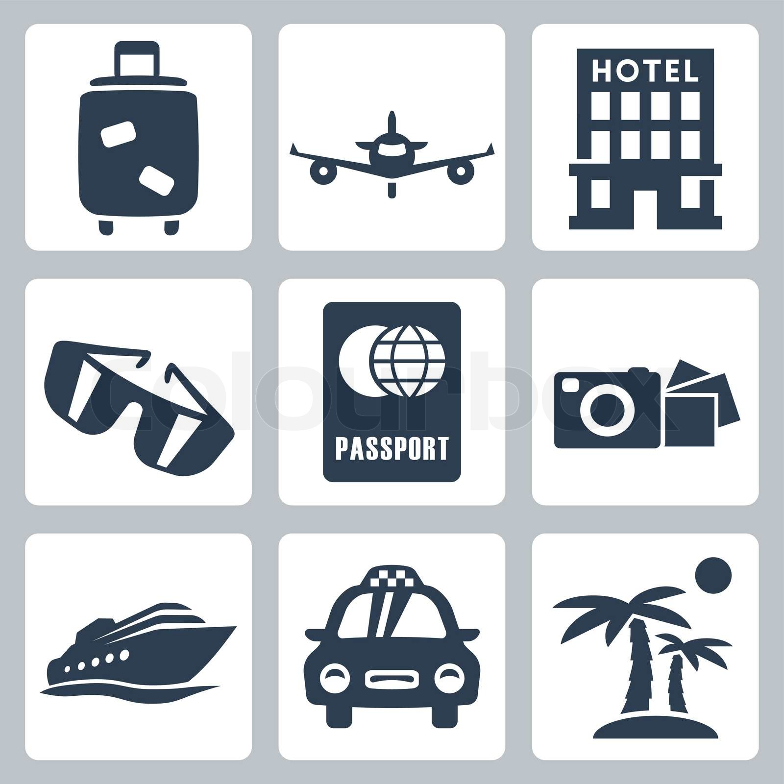 Vector isolated travel icons set | Stock vector | Colourbox