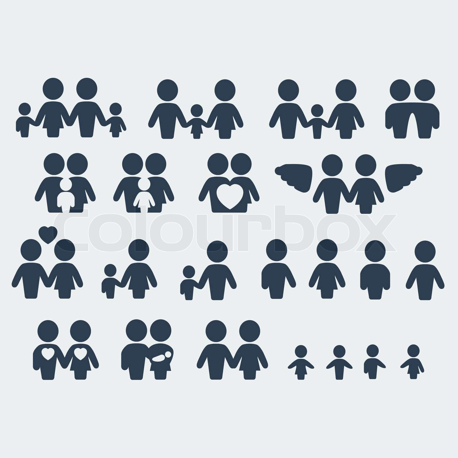 Vektor isolierte Familie Icons | Stock-Vektor | Colourbox