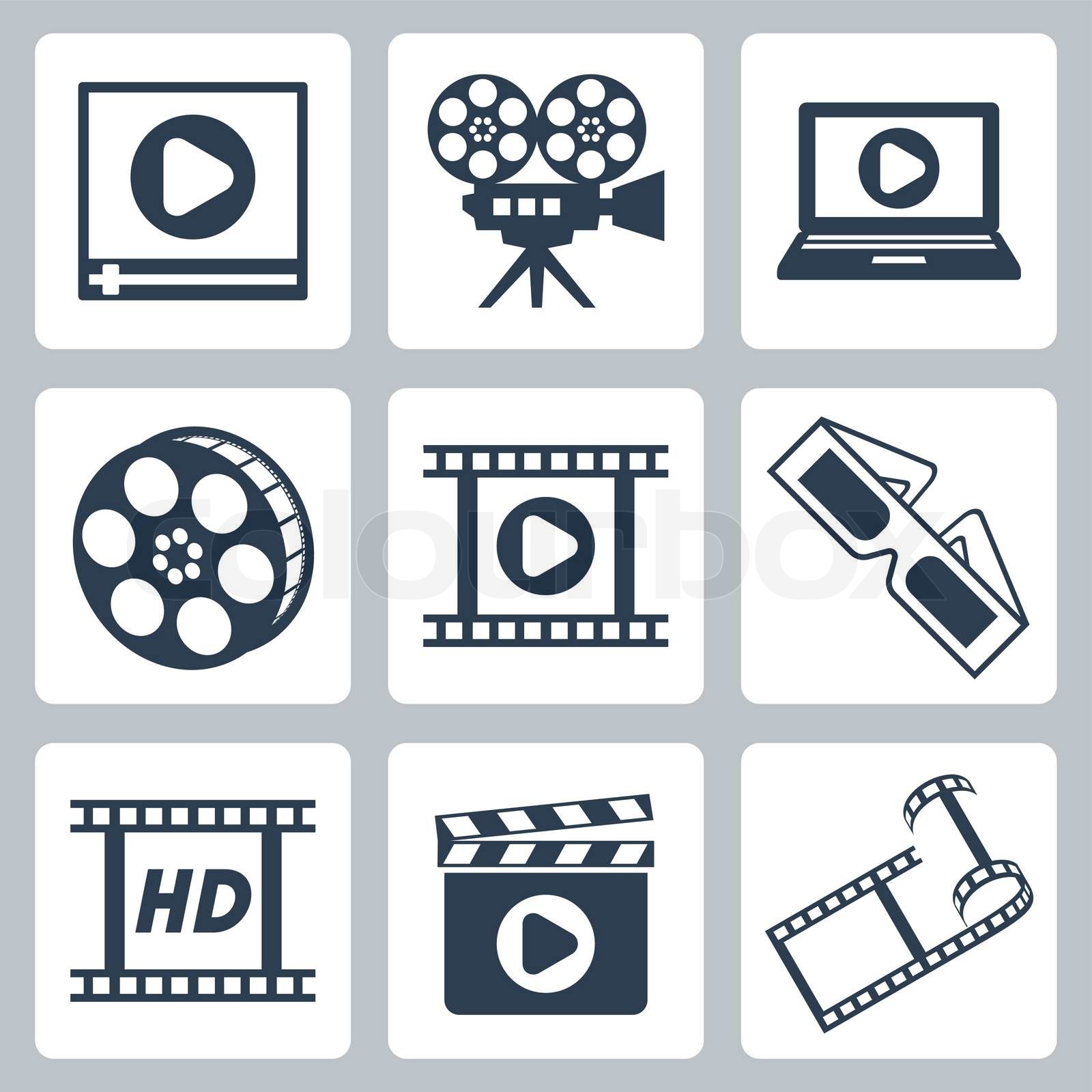 Vektor isoliert Kino/Video Icons set | Stock-Vektor | Colourbox