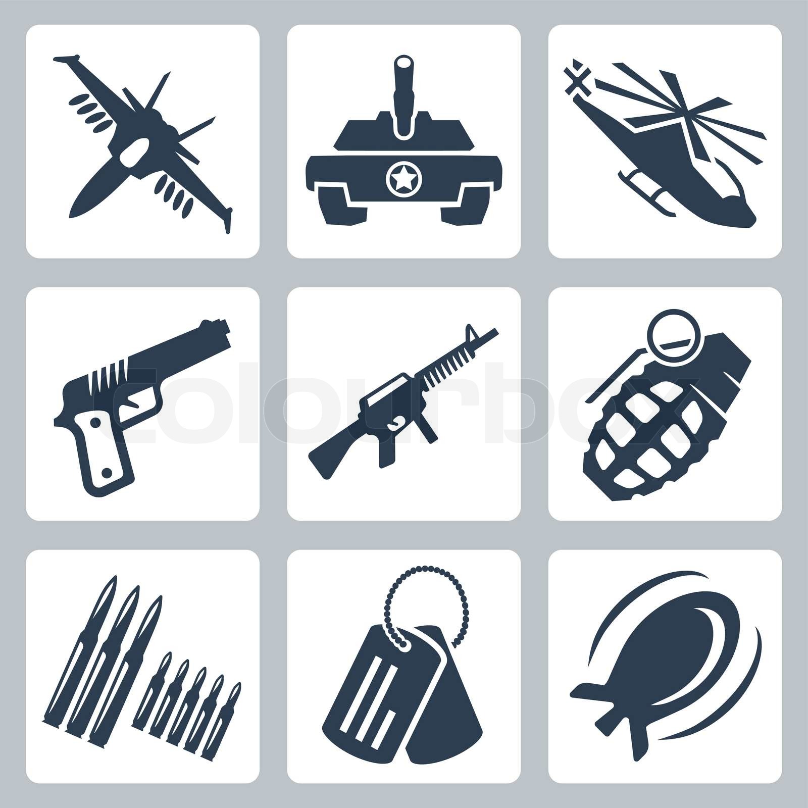 Vector isoliert Krieg Icons | Stock-Vektor | Colourbox