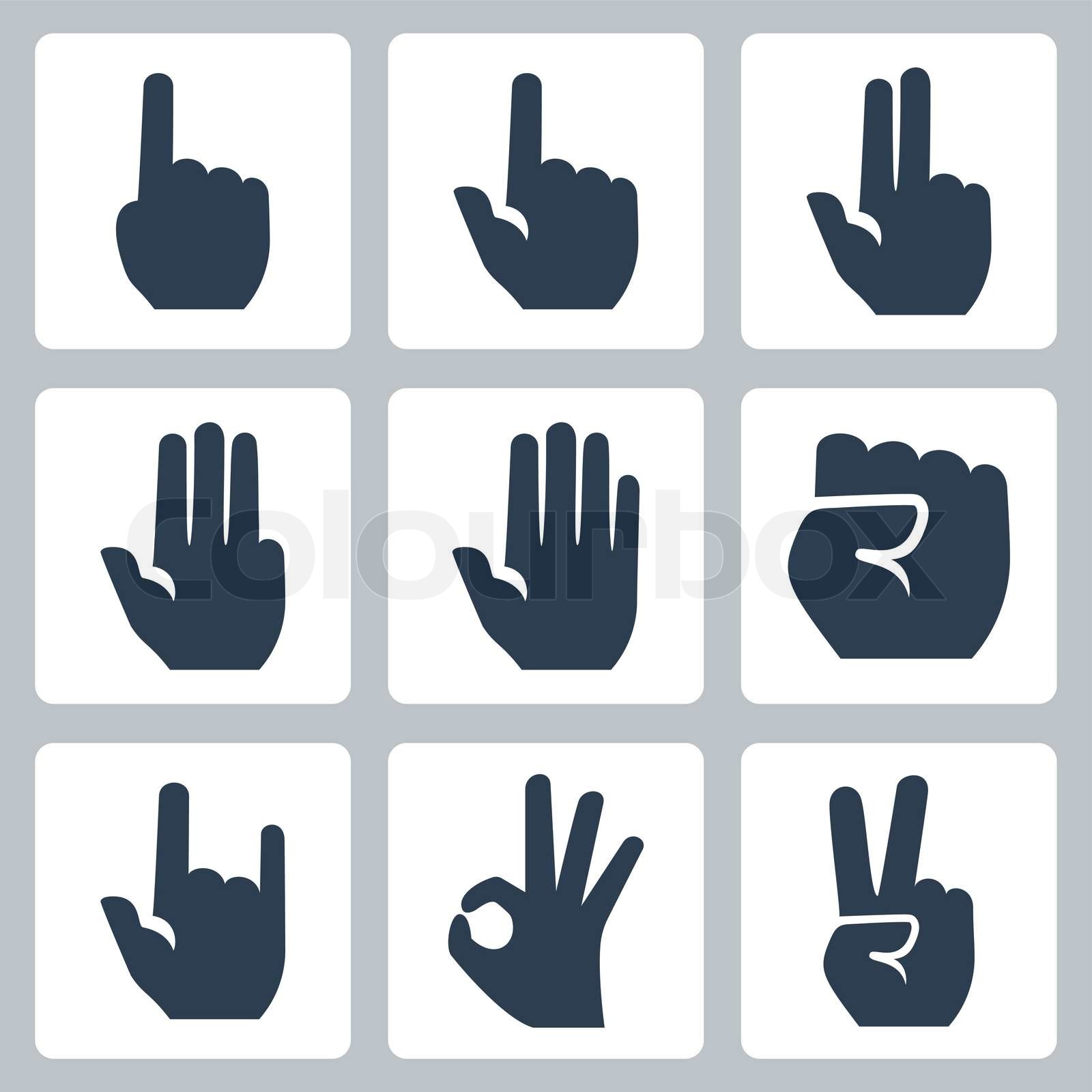 Vector hands icons set | Stock vector | Colourbox