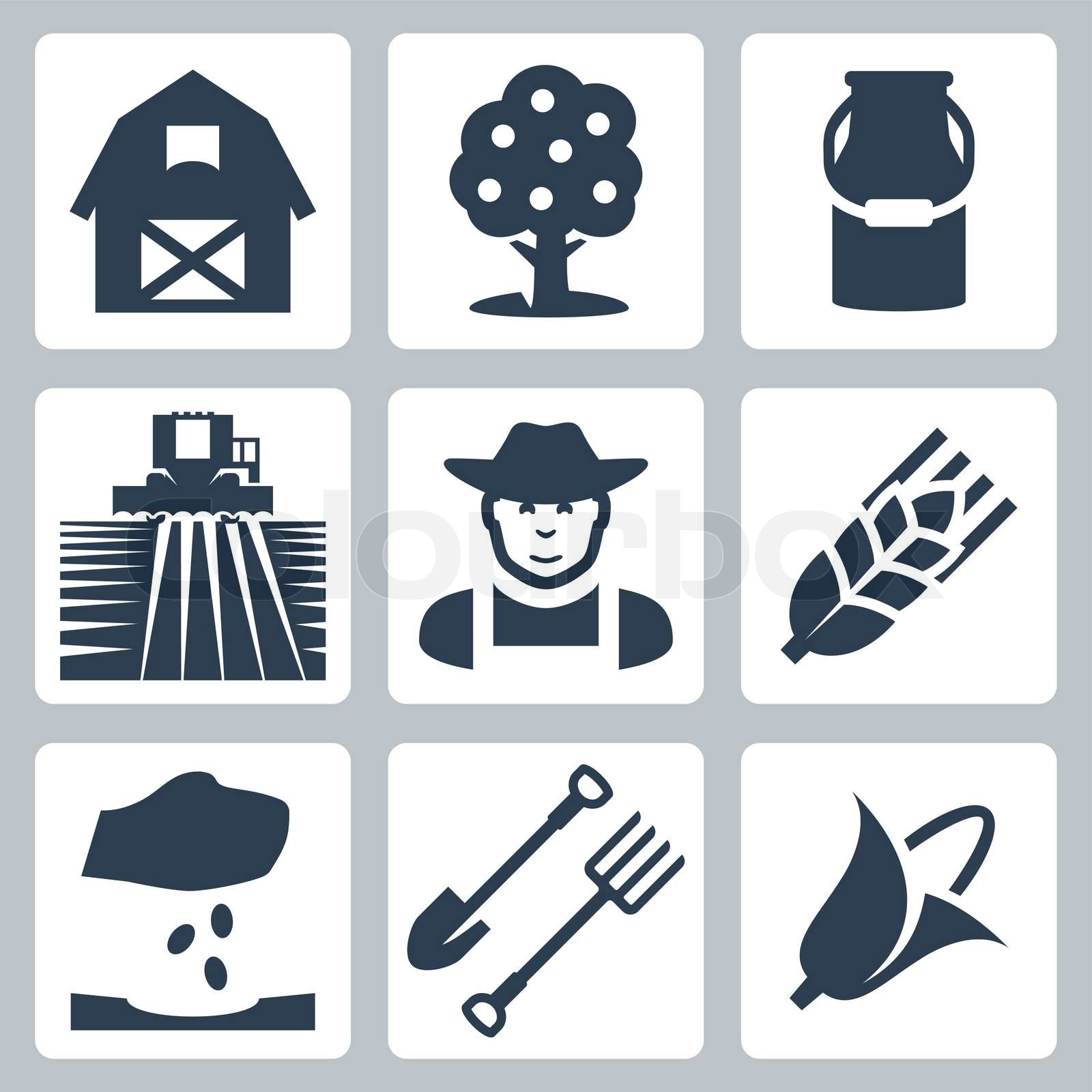 Vektor-Icons Set Landwirtschaft | Stock-Vektor | Colourbox