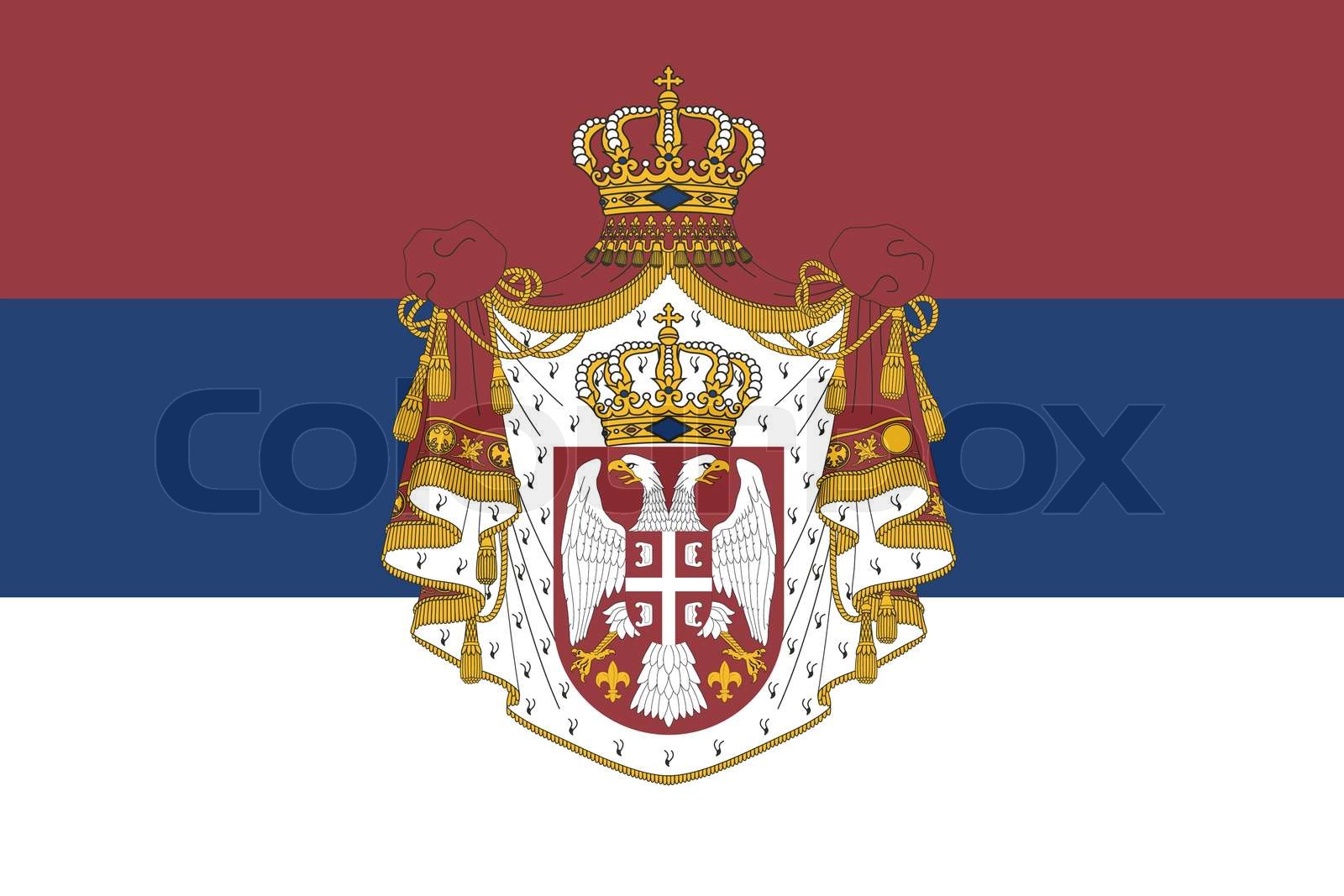 Original und einfache Serbien State of The Kingdom flag isoliert Vektor ...