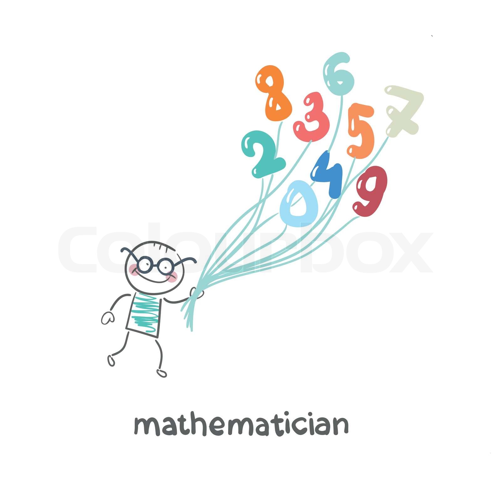 matematiker er flyvende på tal | Stock vektor | Colourbox