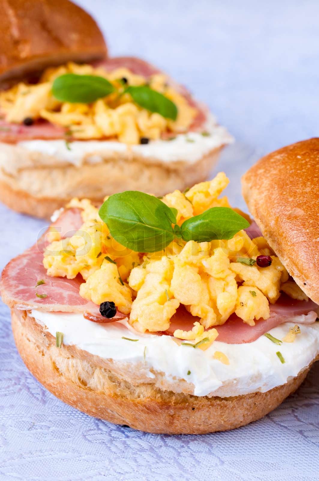 Scrambled eggs and ham | Stock image | Colourbox
