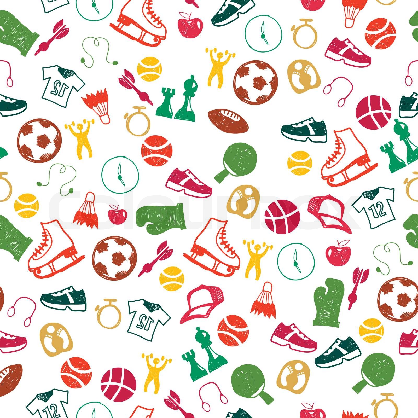 seamless pattern with sport icons | Stock vector | Colourbox