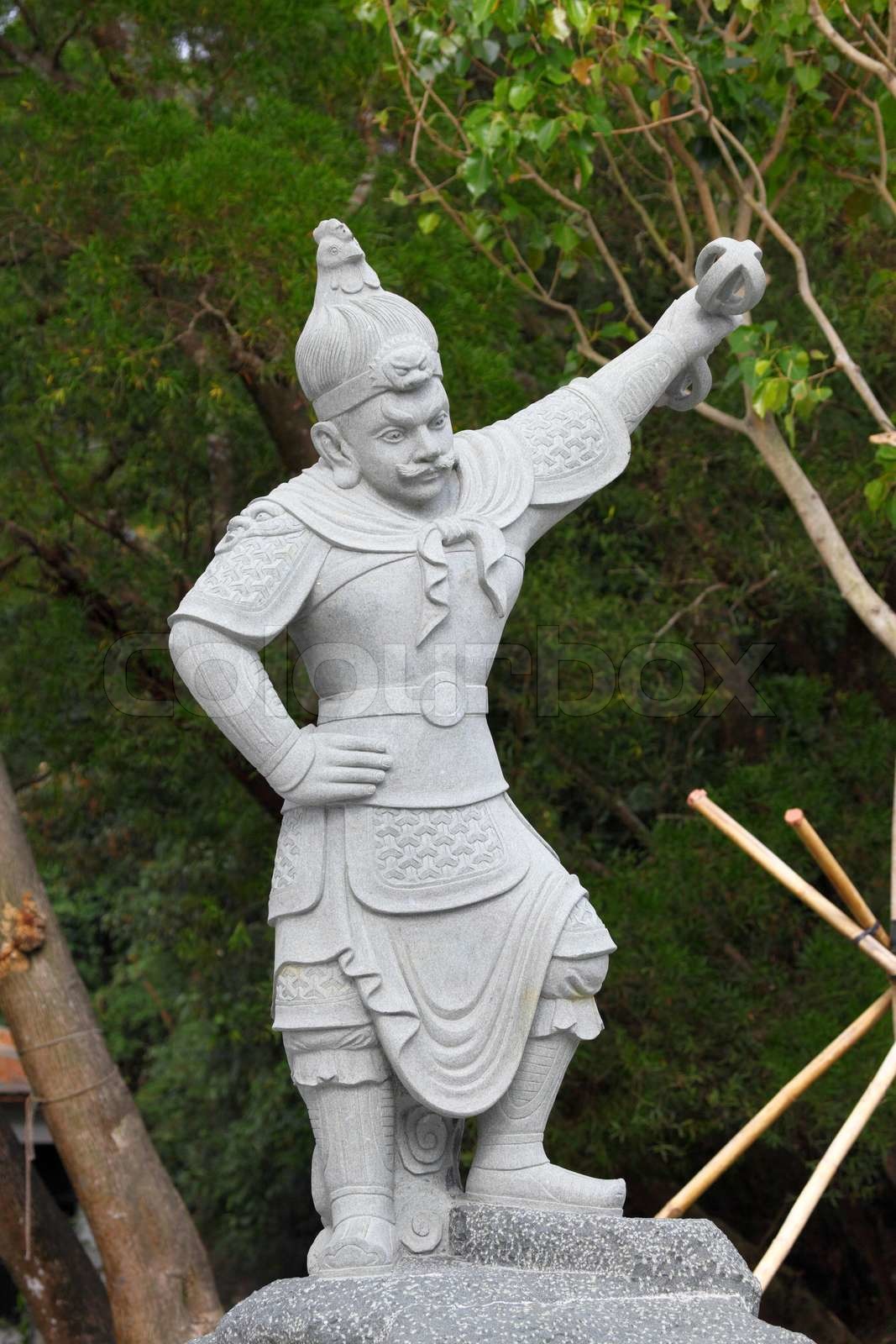 Warrior statue at the Po Lin Monastery in Hong Kong | Stock image ...