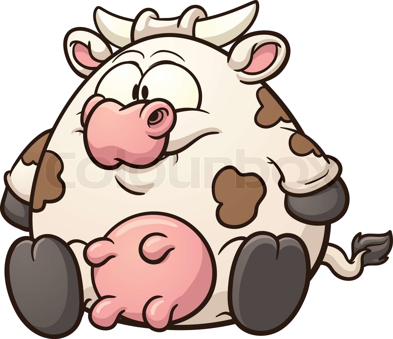 Fat cow | Stock vector | Colourbox