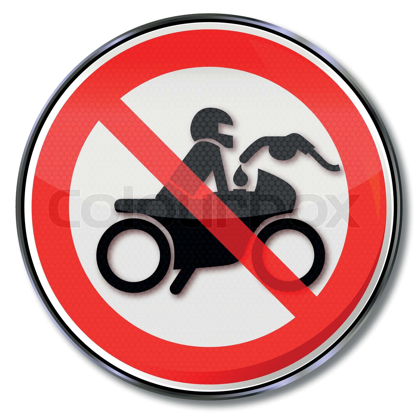 motorrad, verbotsschild, tankstelle | Stock vector | Colourbox