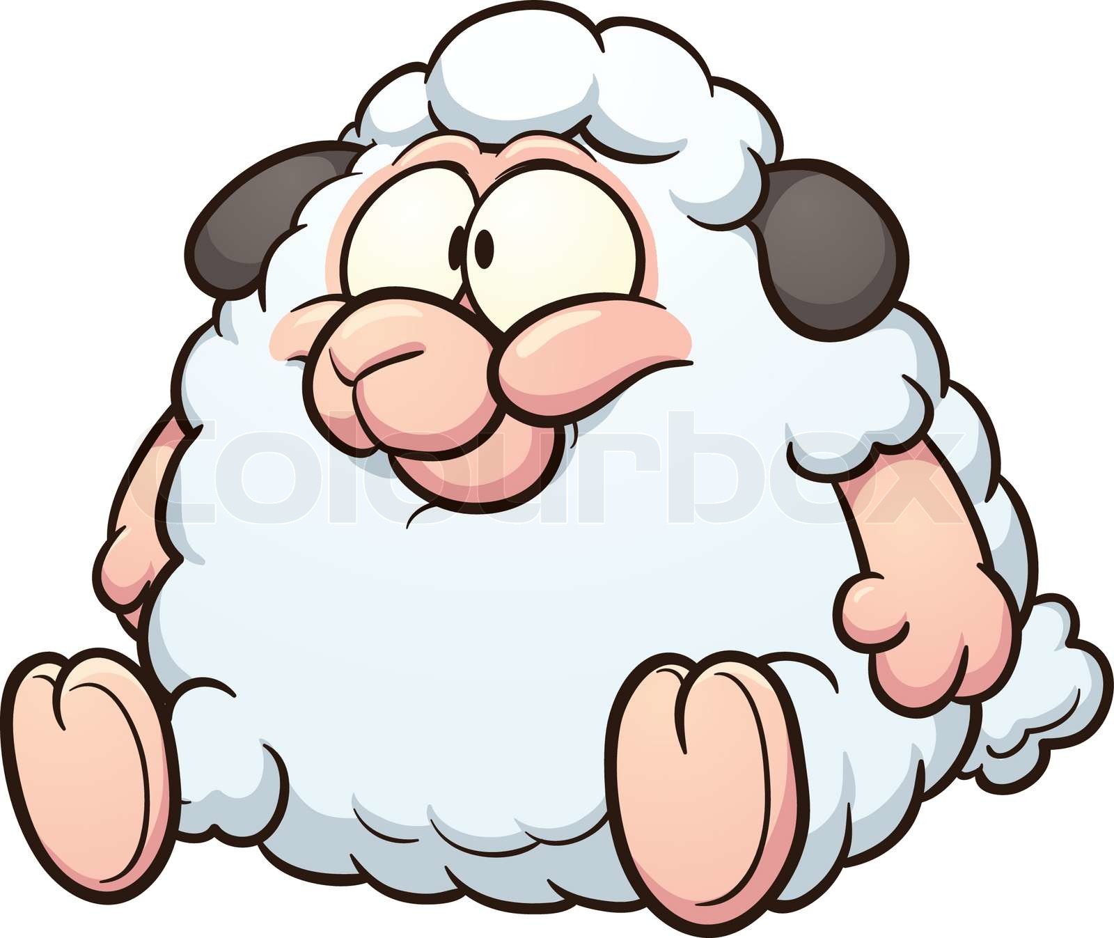 Fat cartoon sheep | Stock vector | Colourbox
