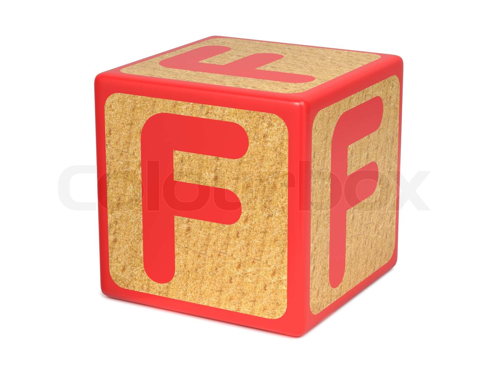 Letter F on Childrens Alphabet Block | Stock image | Colourbox