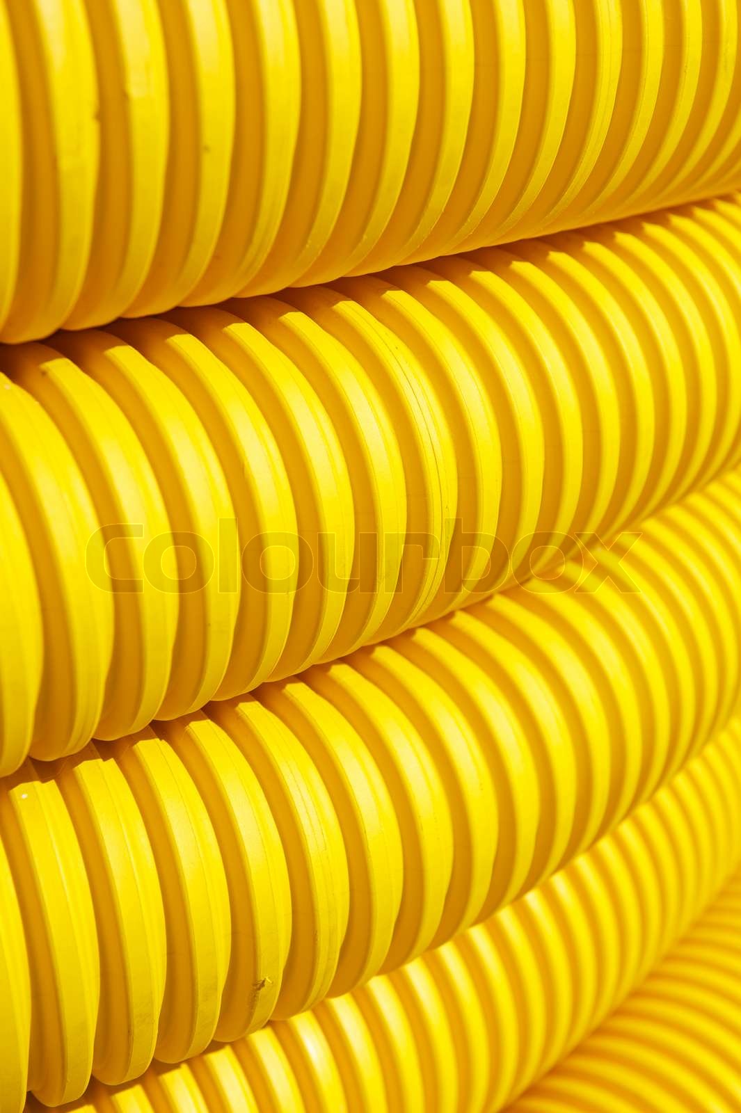 Yellow Corrugated Safety Conduit | Stock image | Colourbox