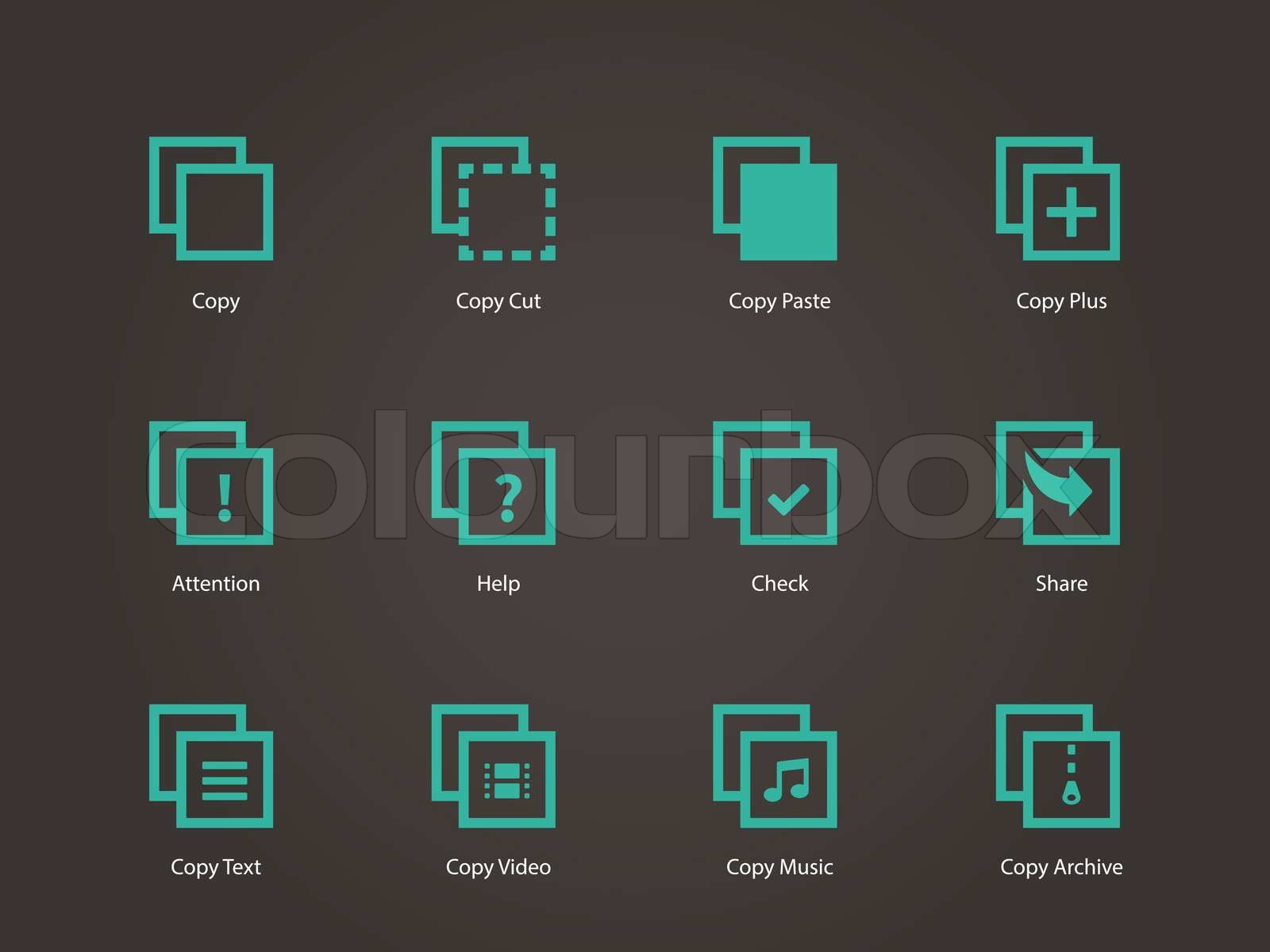 Copy Paste icons for Apps, Web Pages | Stock vector | Colourbox